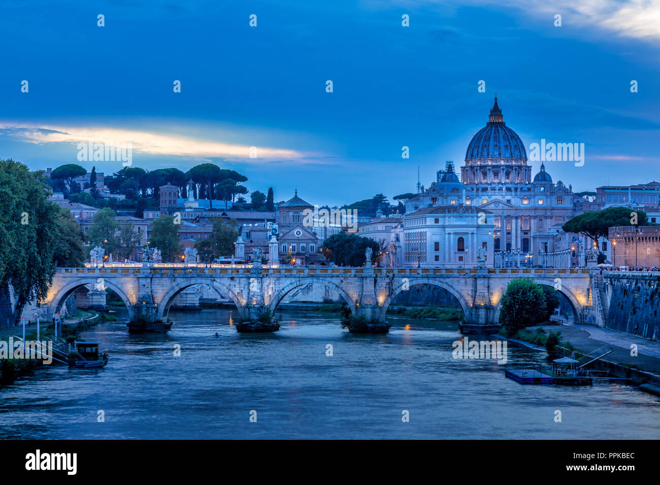 St Peters Basilica and Ponte Angelo Stock Photo - Alamy