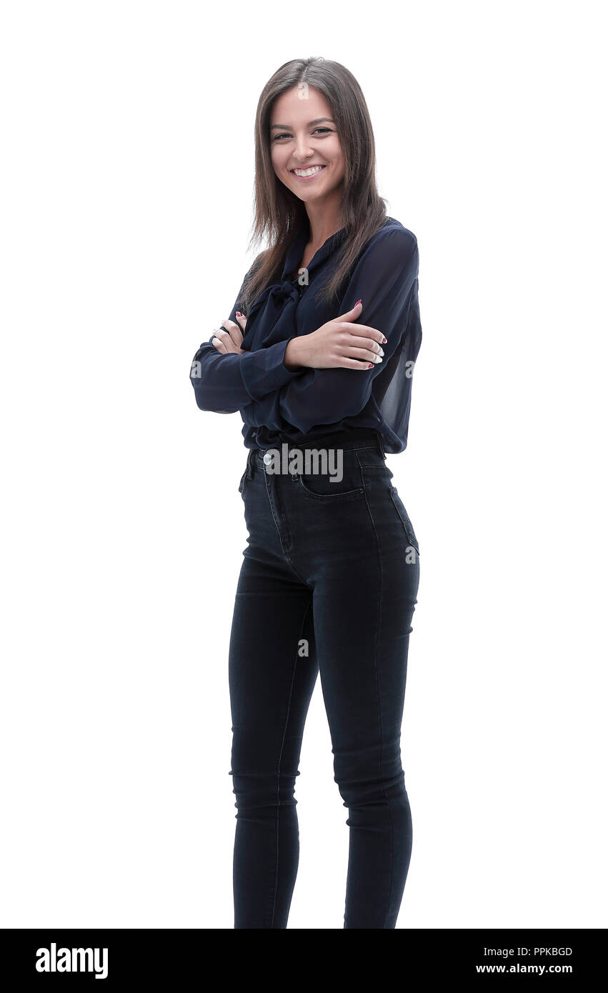 Young confident business woman. full-length portrait Stock Photo - Alamy