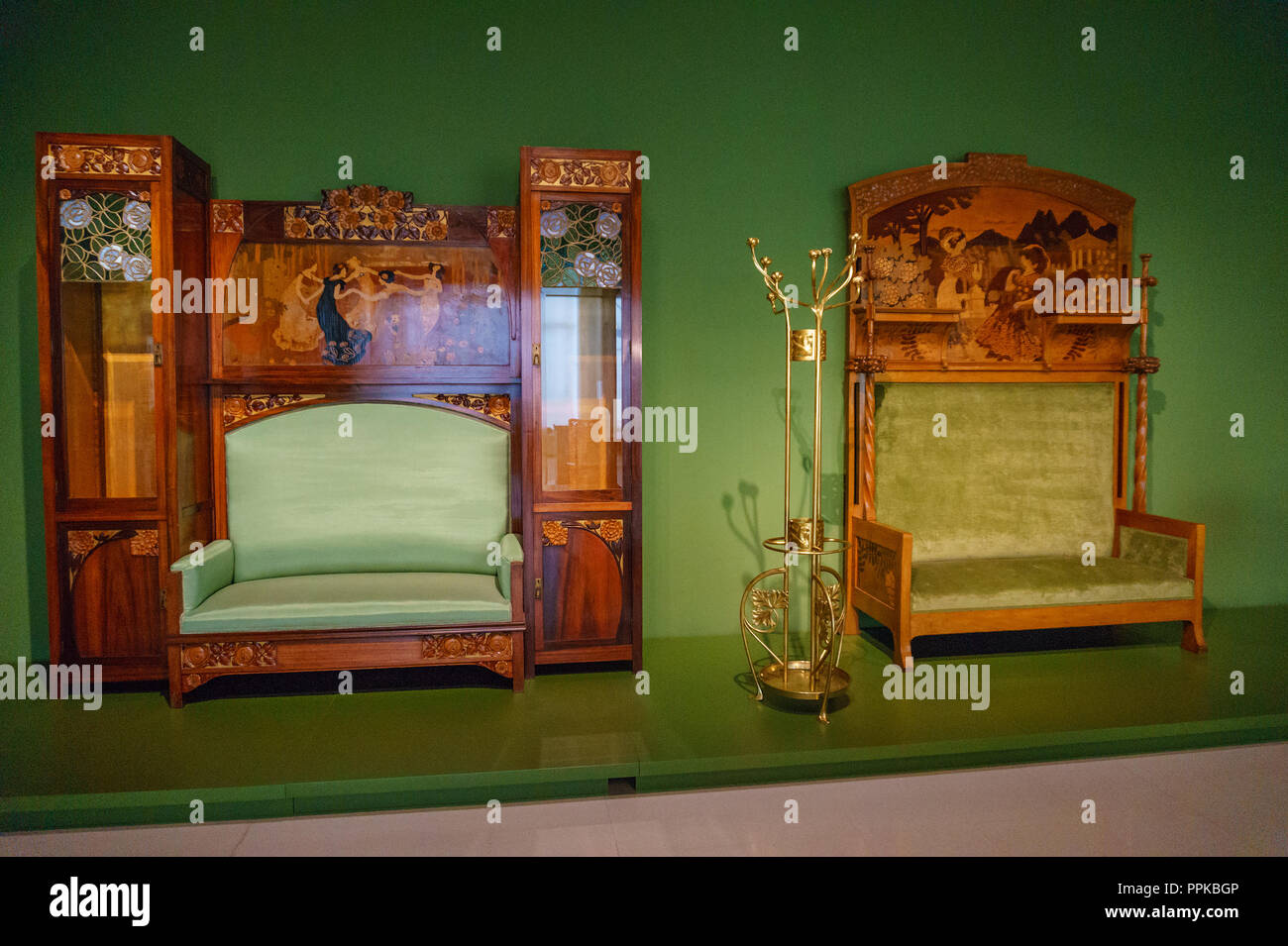 Interior of the Museu Nacional d'Art de Catalunya or National Art ...