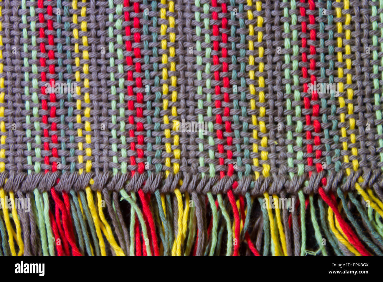 texture of multi-colored loom woven fabrics Stock Photo - Alamy