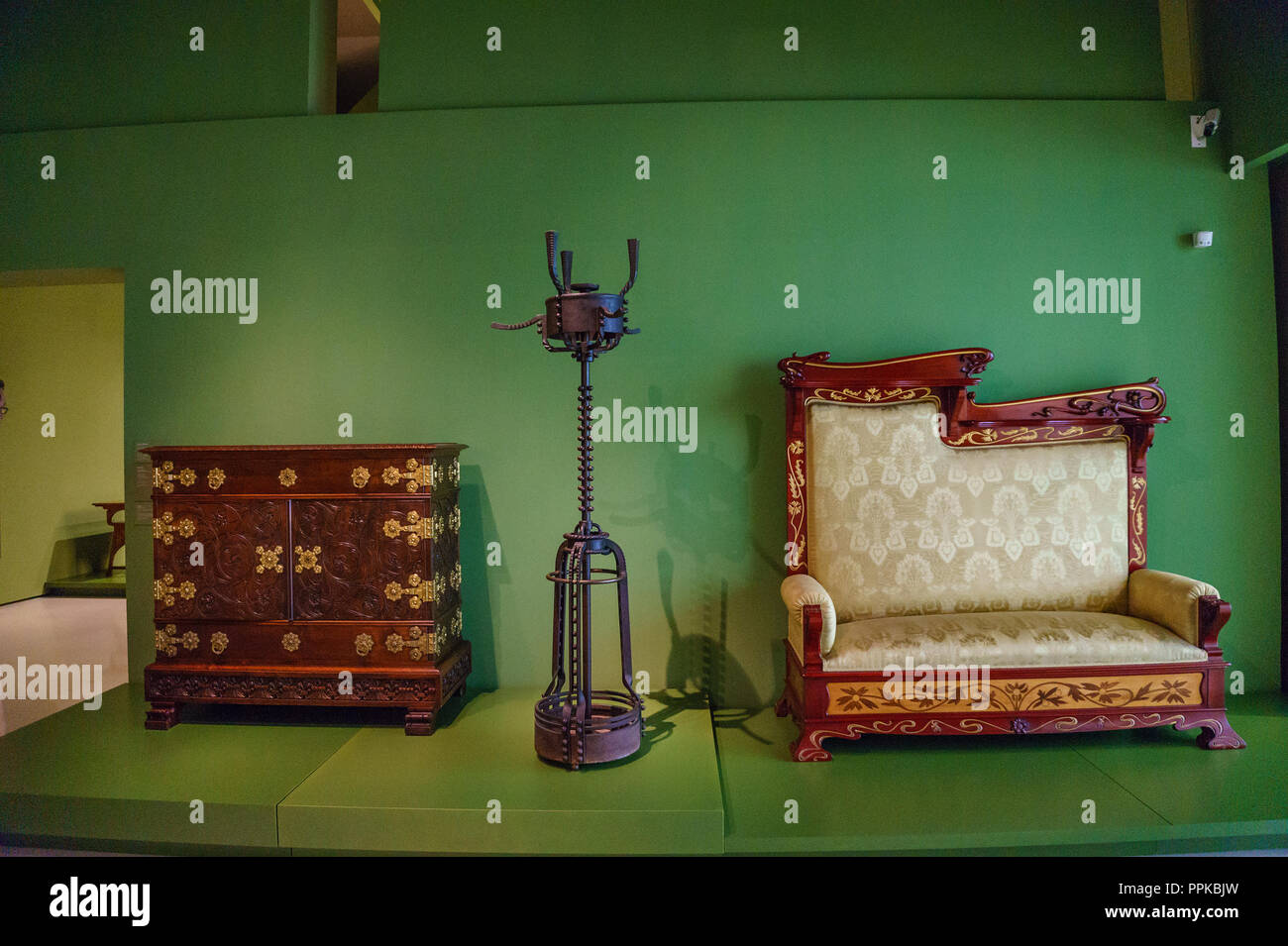 Interior of the Museu Nacional d'Art de Catalunya or National Art ...