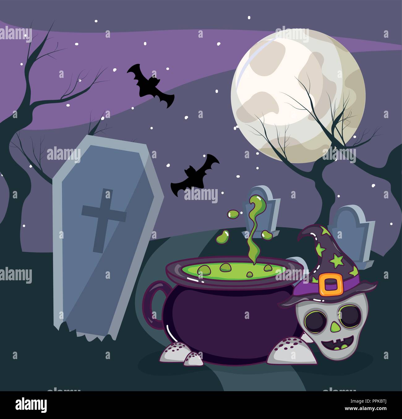 Halloween scary cartoons Stock Vector Image & Art - Alamy