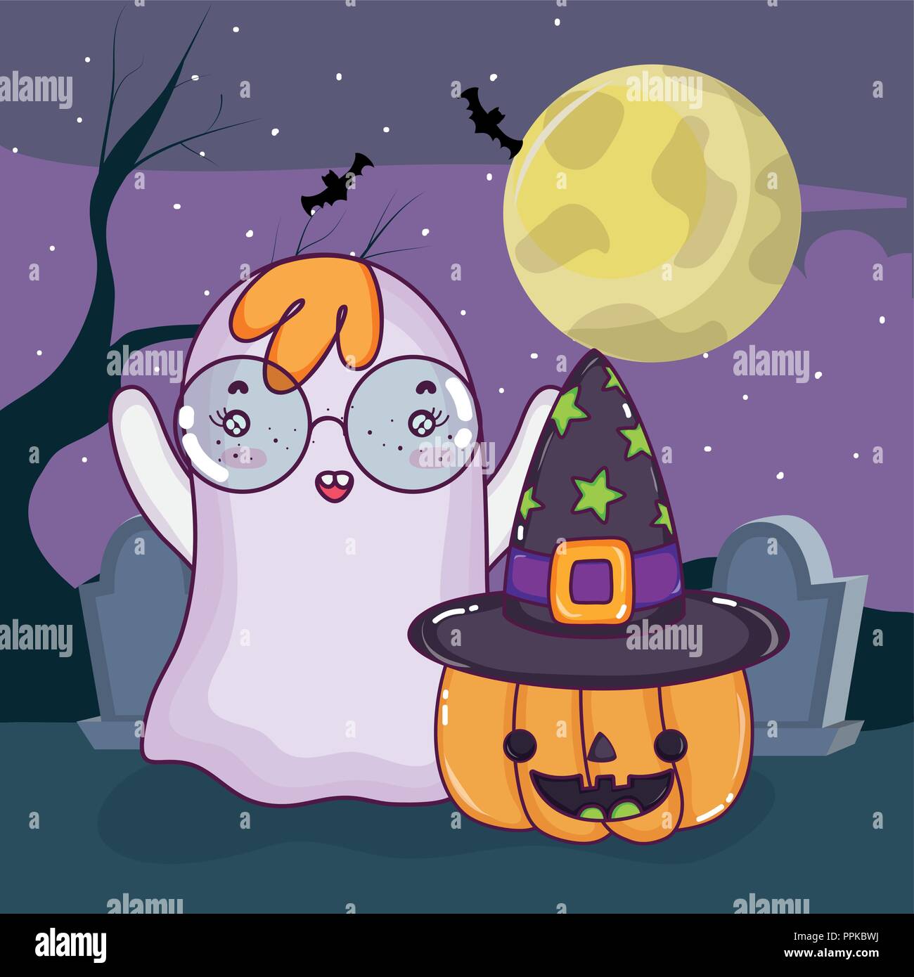 Halloween ghost cartoons Stock Vector Image & Art - Alamy