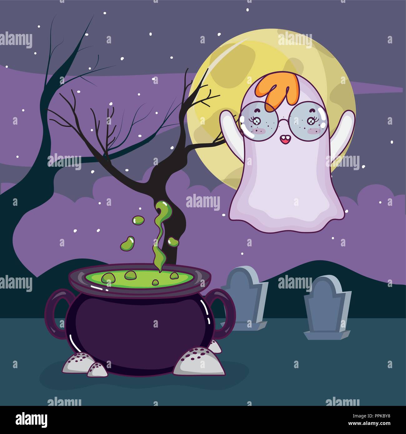 Halloween ghost cartoons Stock Vector Image & Art - Alamy