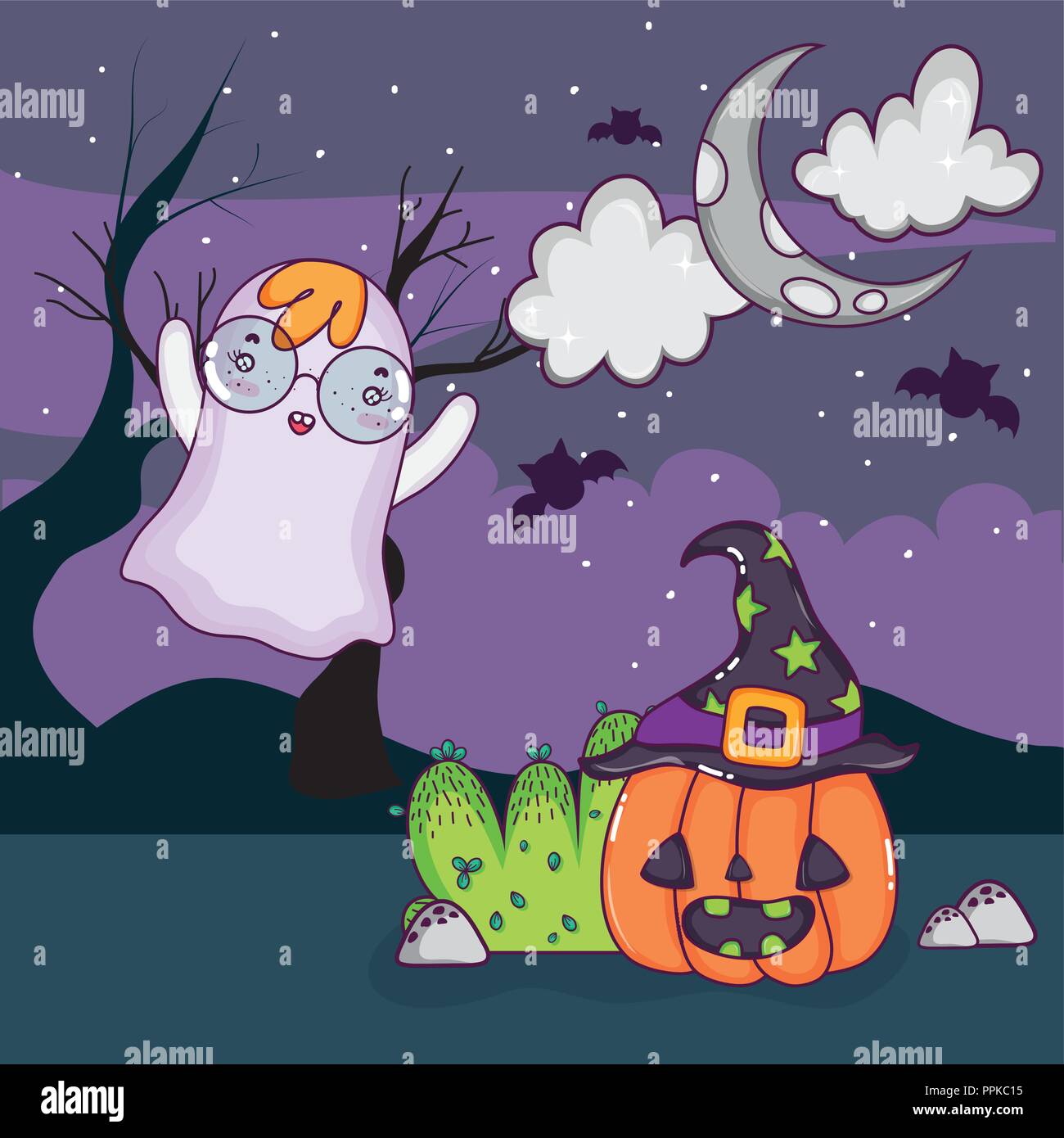 Halloween ghost cartoons Stock Vector Image & Art - Alamy