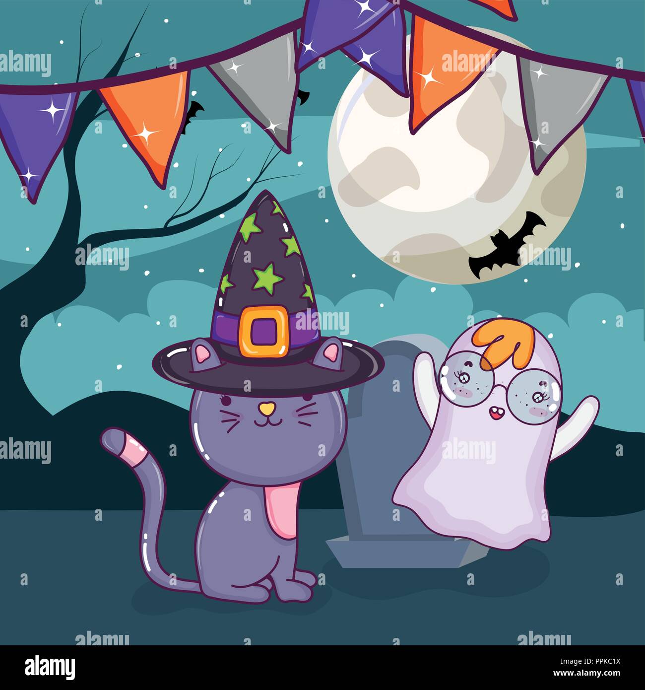 Halloween ghost cartoons Stock Vector Image & Art - Alamy