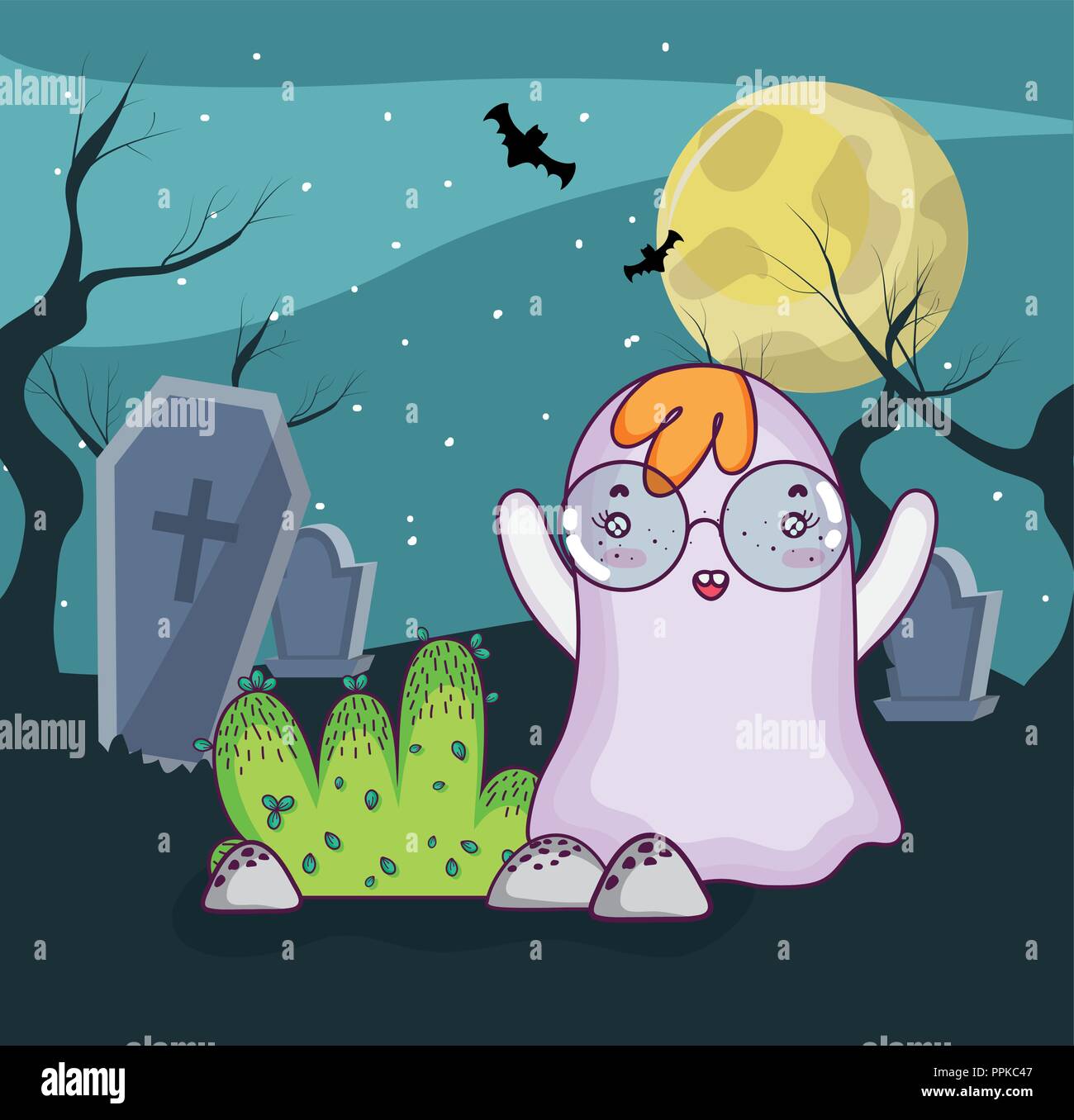 Halloween ghost cartoons Stock Vector Image & Art - Alamy