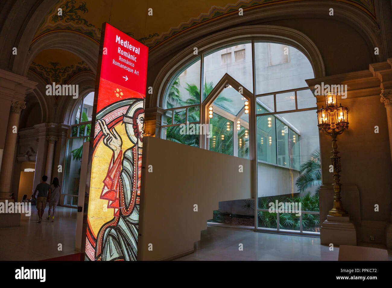 Interior of the Museu Nacional d'Art de Catalunya or National Art ...