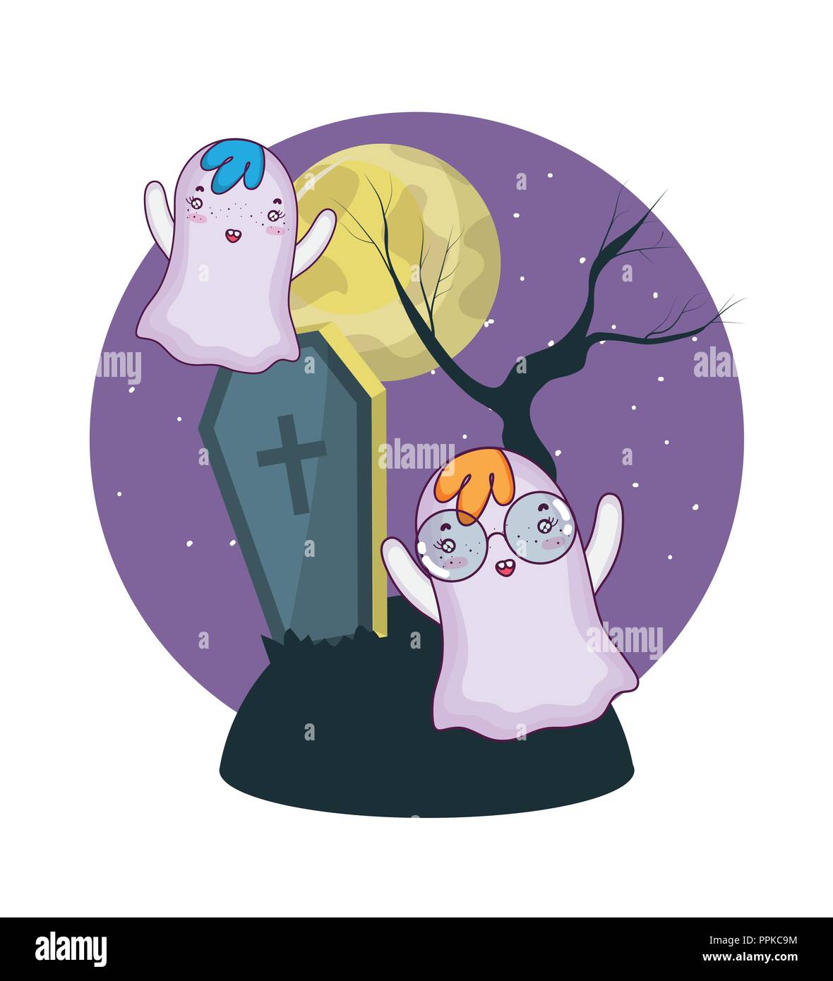 Halloween ghosts cartoons Stock Vector Image & Art - Alamy