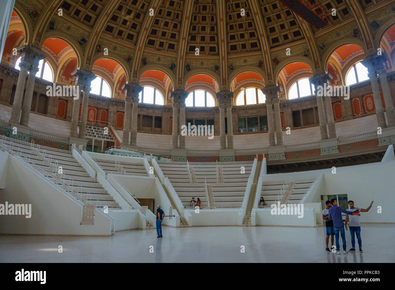 Interior of the Museu Nacional d'Art de Catalunya or National Art ...