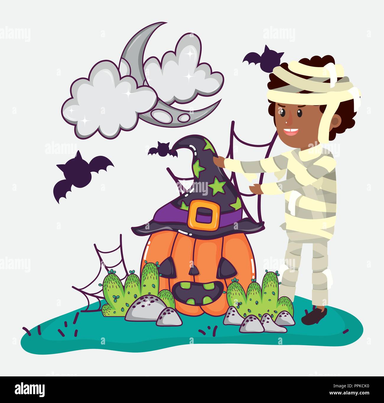 Halloween kids celebration cartoons Stock Vector Image & Art - Alamy