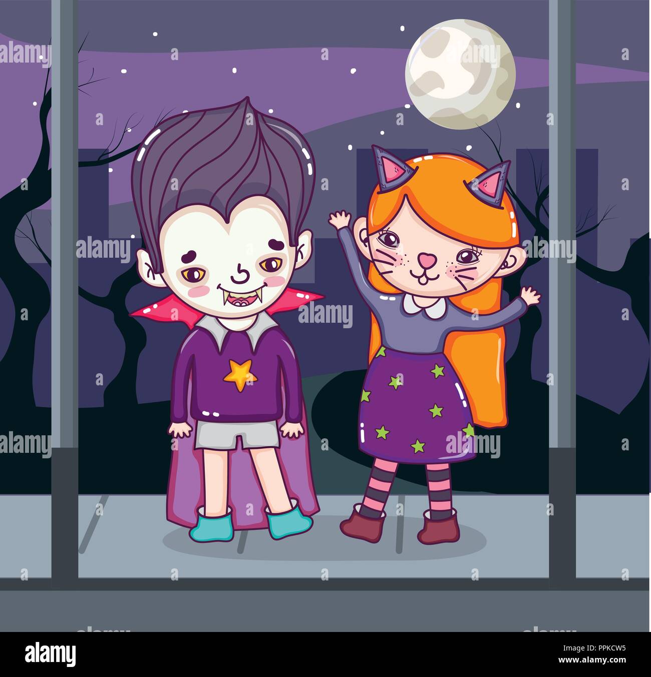 Halloween kids cartoons Stock Vector Image & Art - Alamy