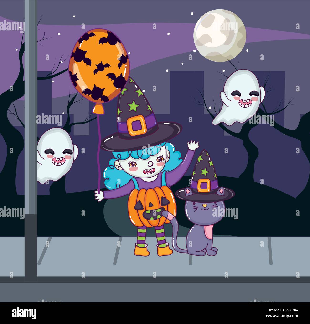 Halloween kids cartoons Stock Vector Image & Art - Alamy