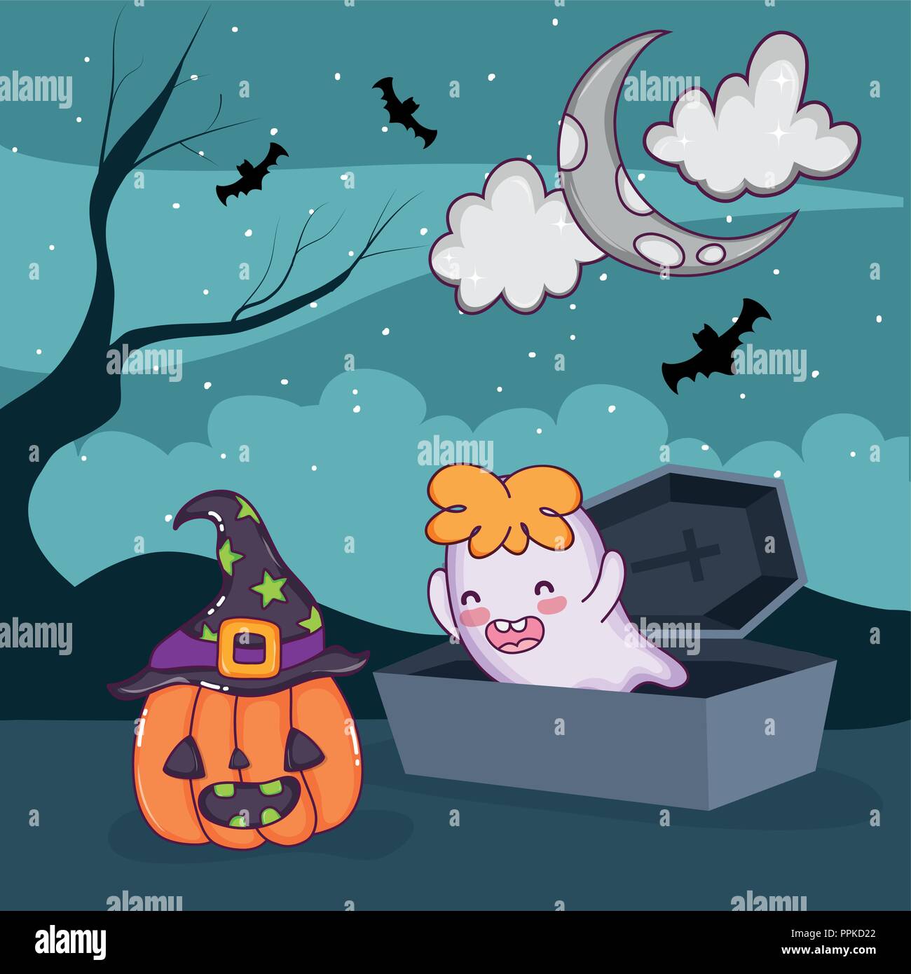 Halloween ghost cartoons Stock Vector Image & Art - Alamy