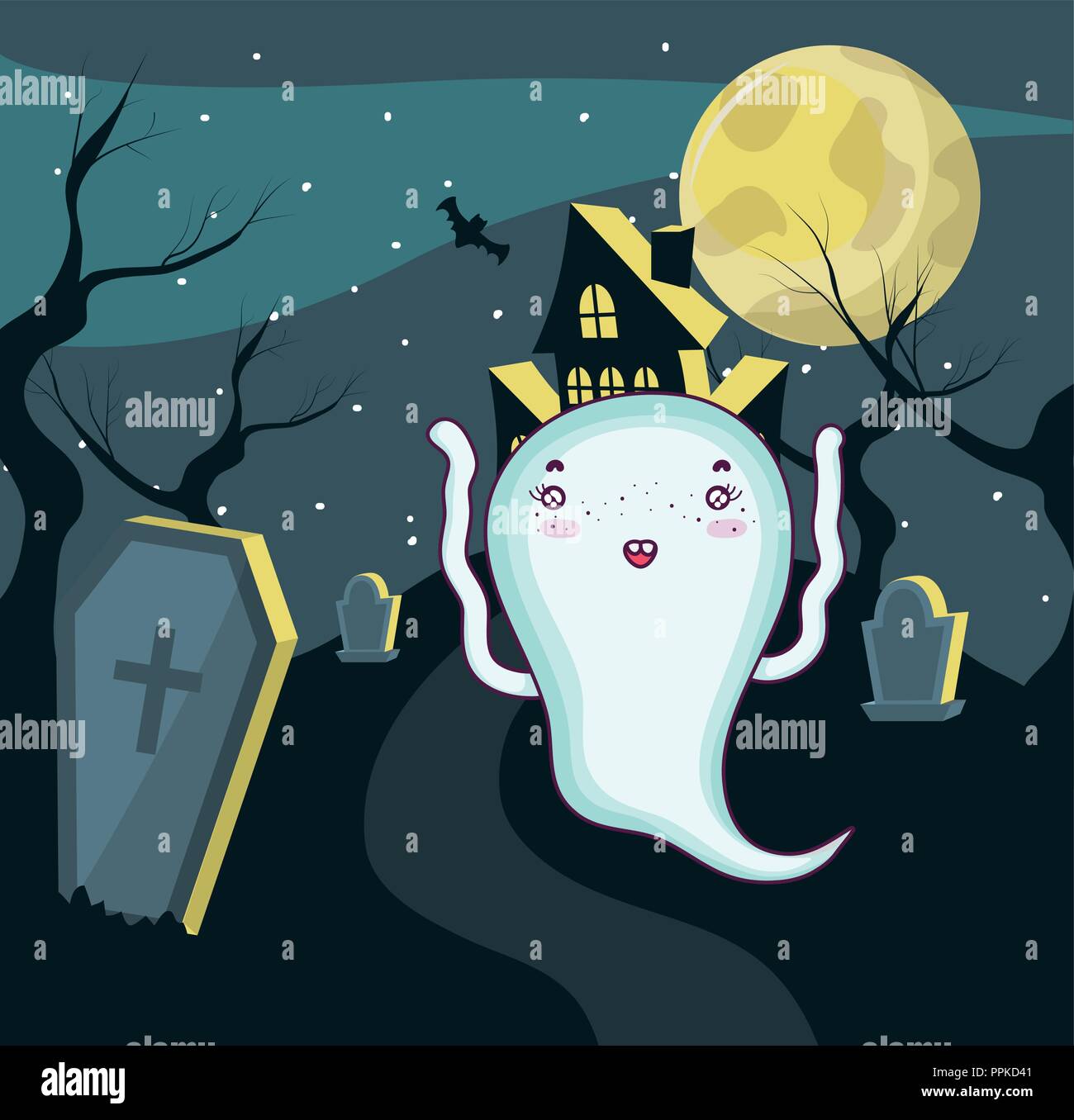 Halloween ghost cartoons Stock Vector Image & Art - Alamy