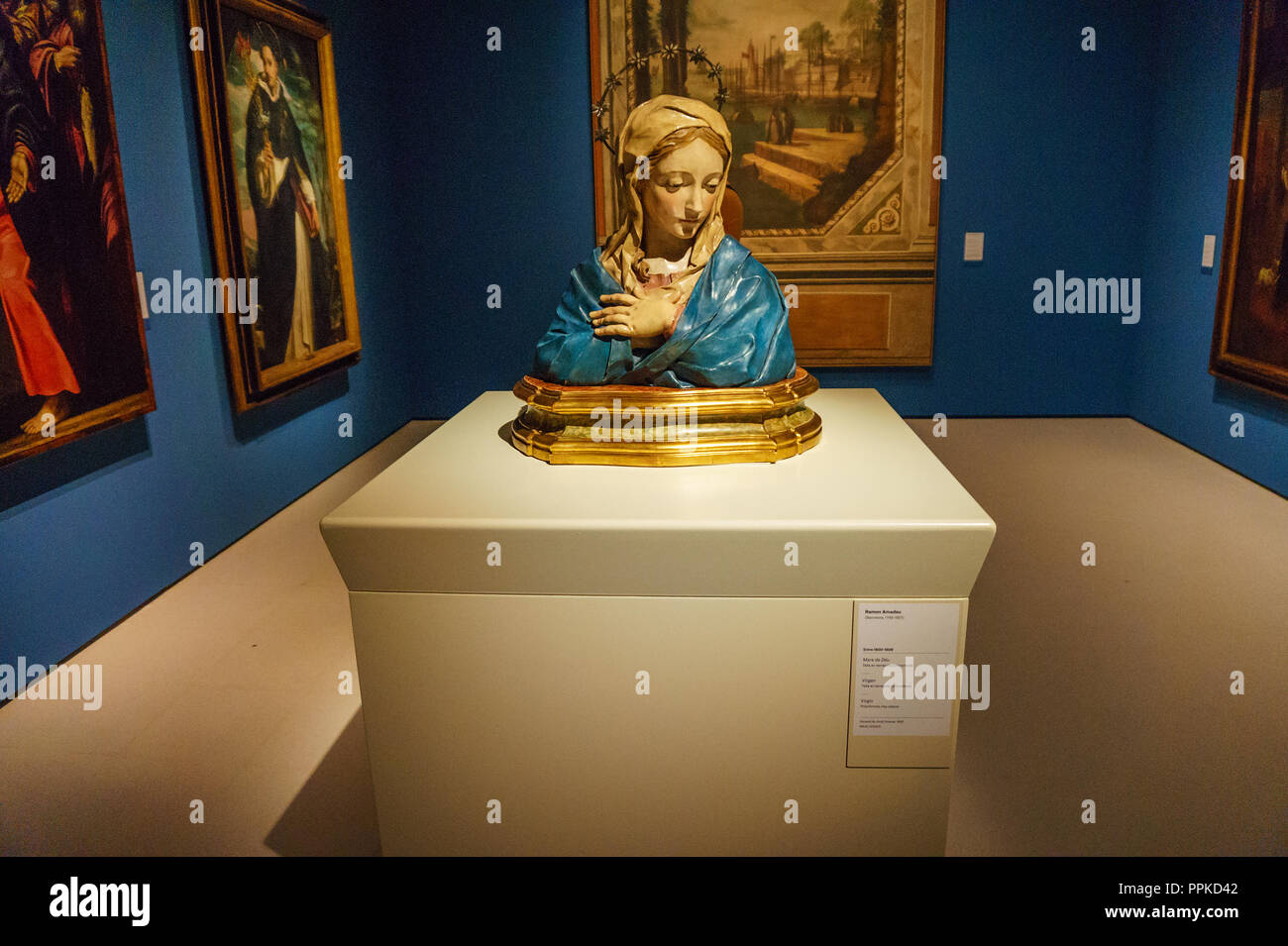 Interior of the Museu Nacional d'Art de Catalunya or National Art ...
