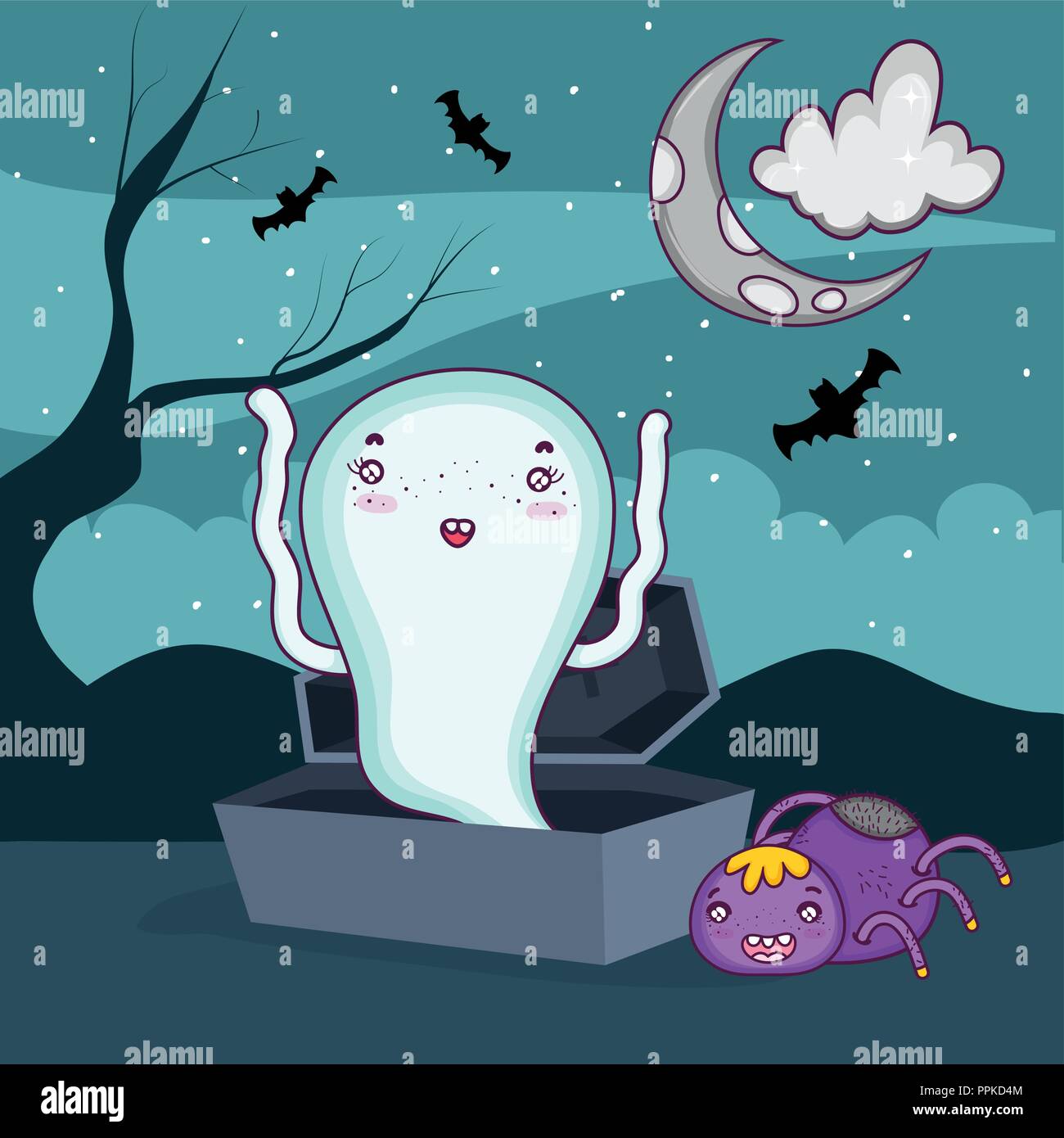 Halloween ghost cartoons Stock Vector Image & Art - Alamy