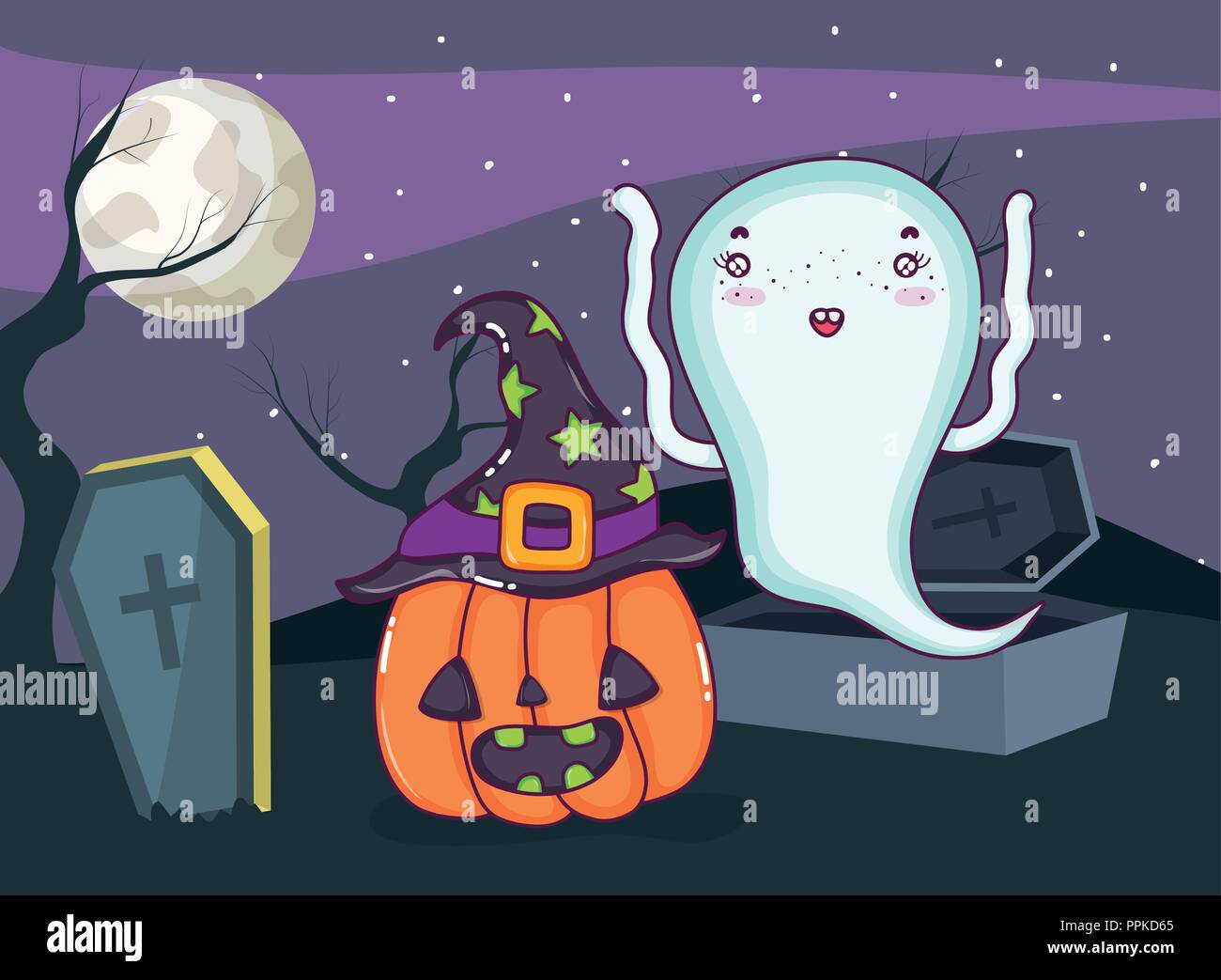 Halloween ghost cartoons Stock Vector Image & Art - Alamy
