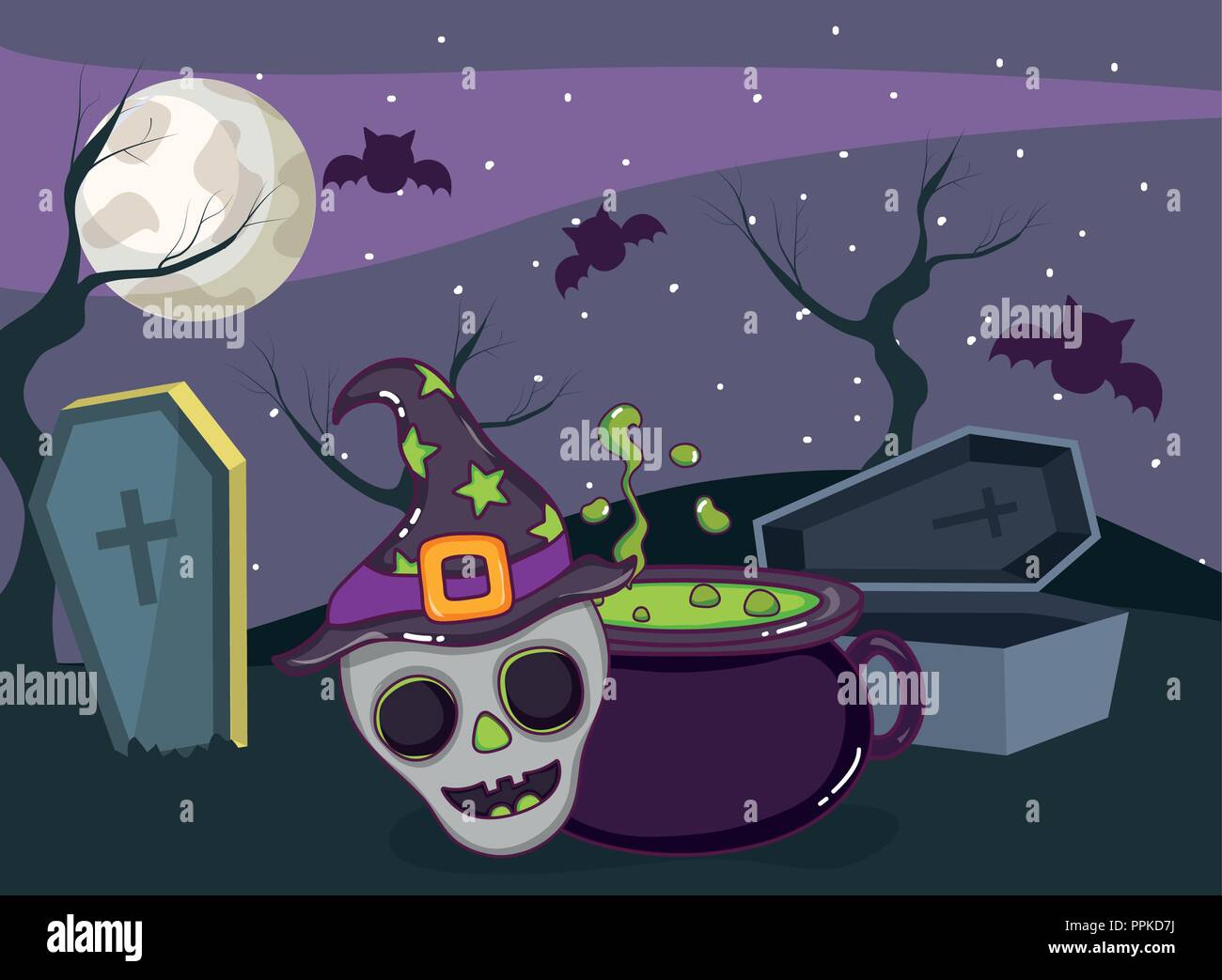 Halloween scary cartoon Stock Vector Image & Art - Alamy