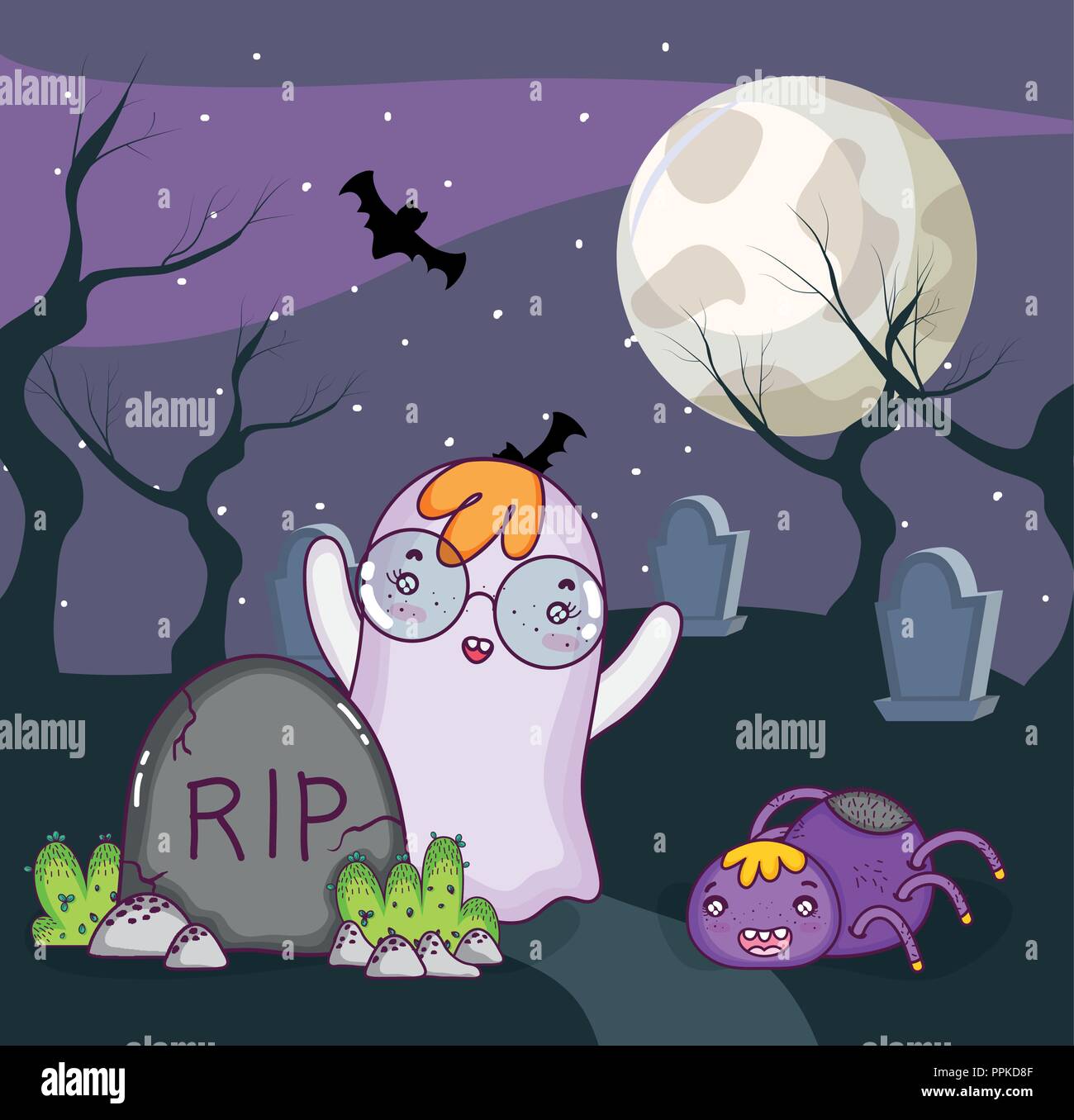 Halloween ghost cartoons Stock Vector Image & Art - Alamy