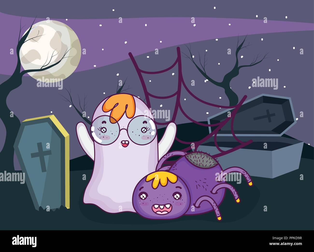 Halloween ghost cartoons Stock Vector Image & Art - Alamy