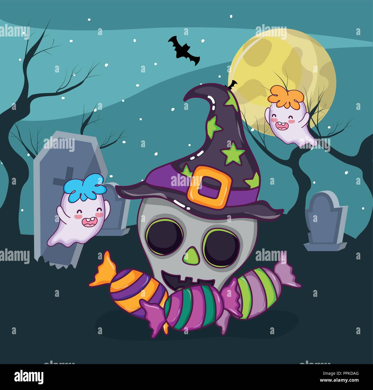 Halloween scary cartoon Stock Vector Image & Art - Alamy