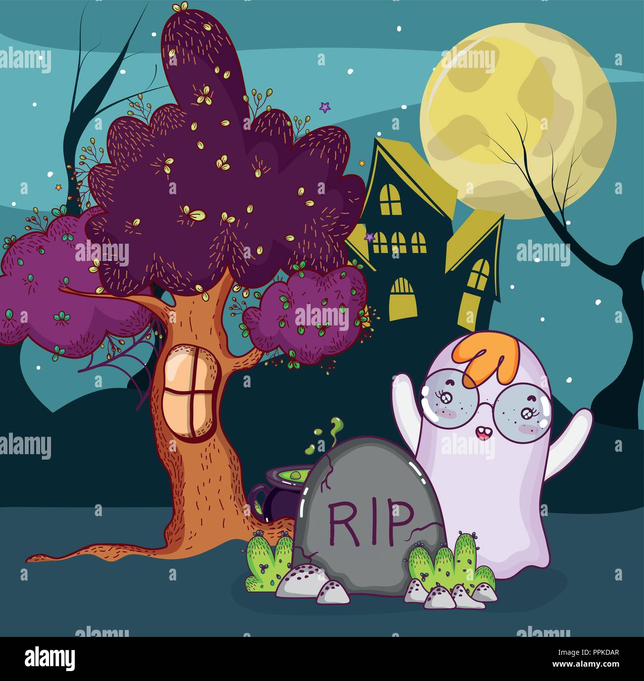 Halloween ghost cartoons Stock Vector Image & Art - Alamy