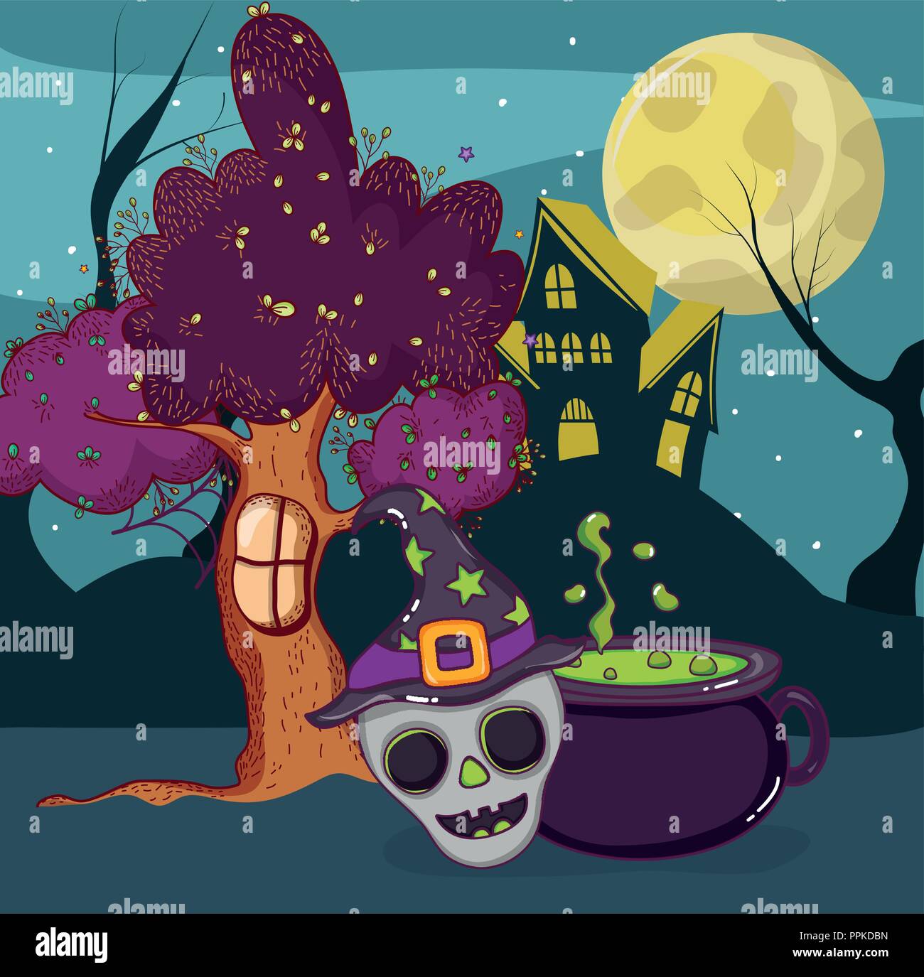 Halloween scary cartoon Stock Vector Image & Art - Alamy