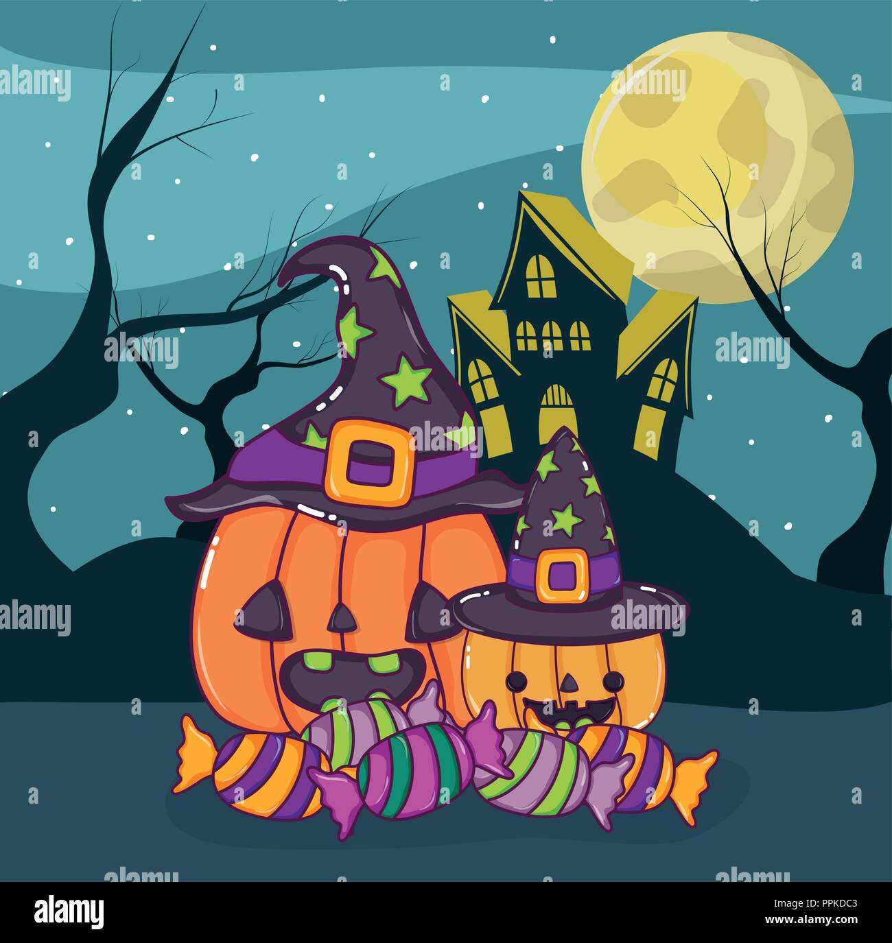 Halloween scary cartoon Stock Vector Image & Art - Alamy