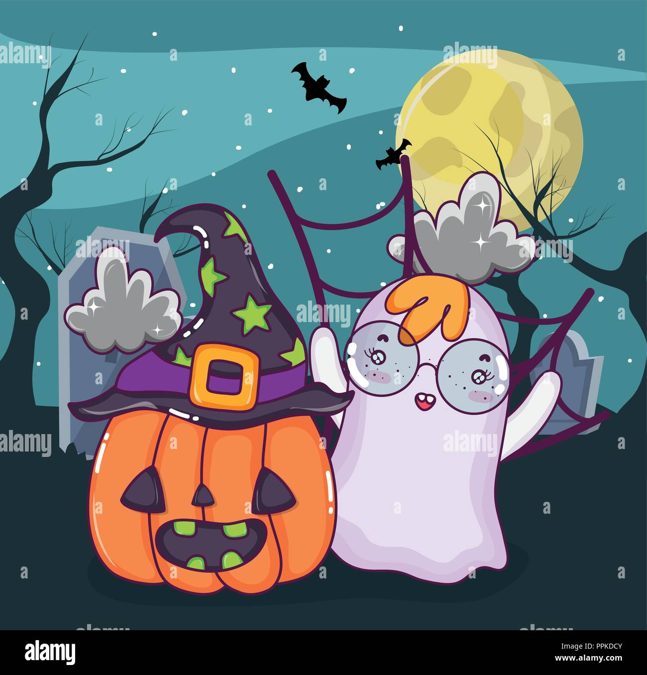 Halloween ghost cartoons Stock Vector Image & Art - Alamy