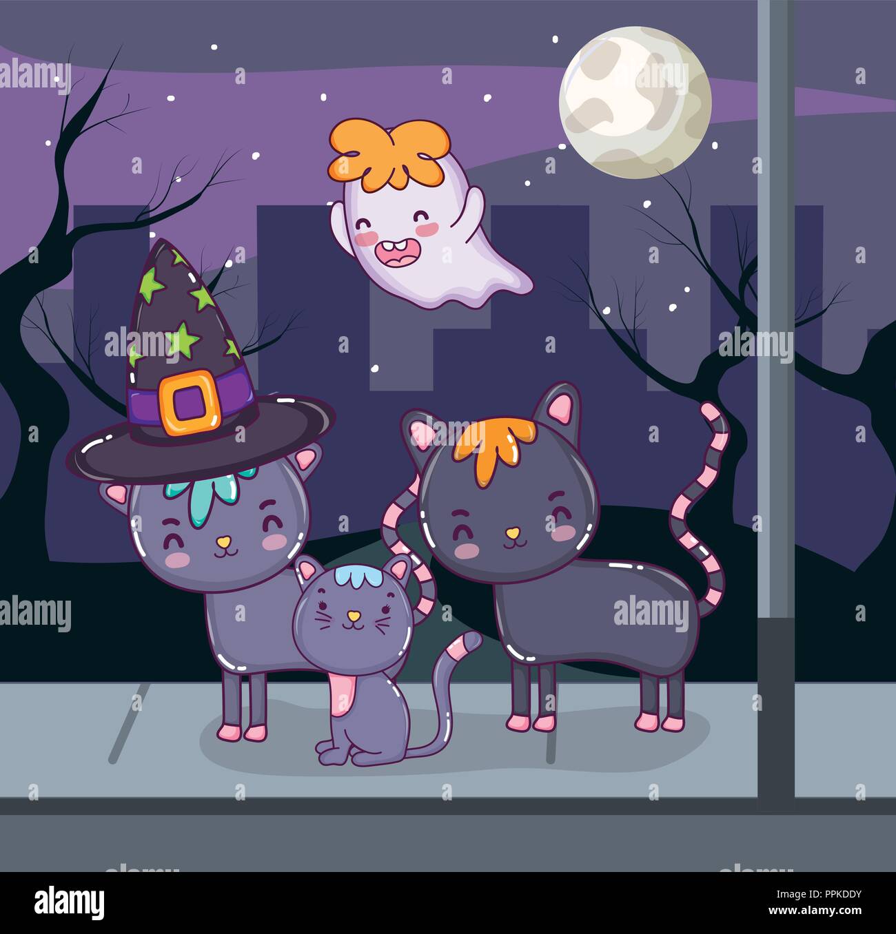Ghost cats Stock Vector Images - Alamy