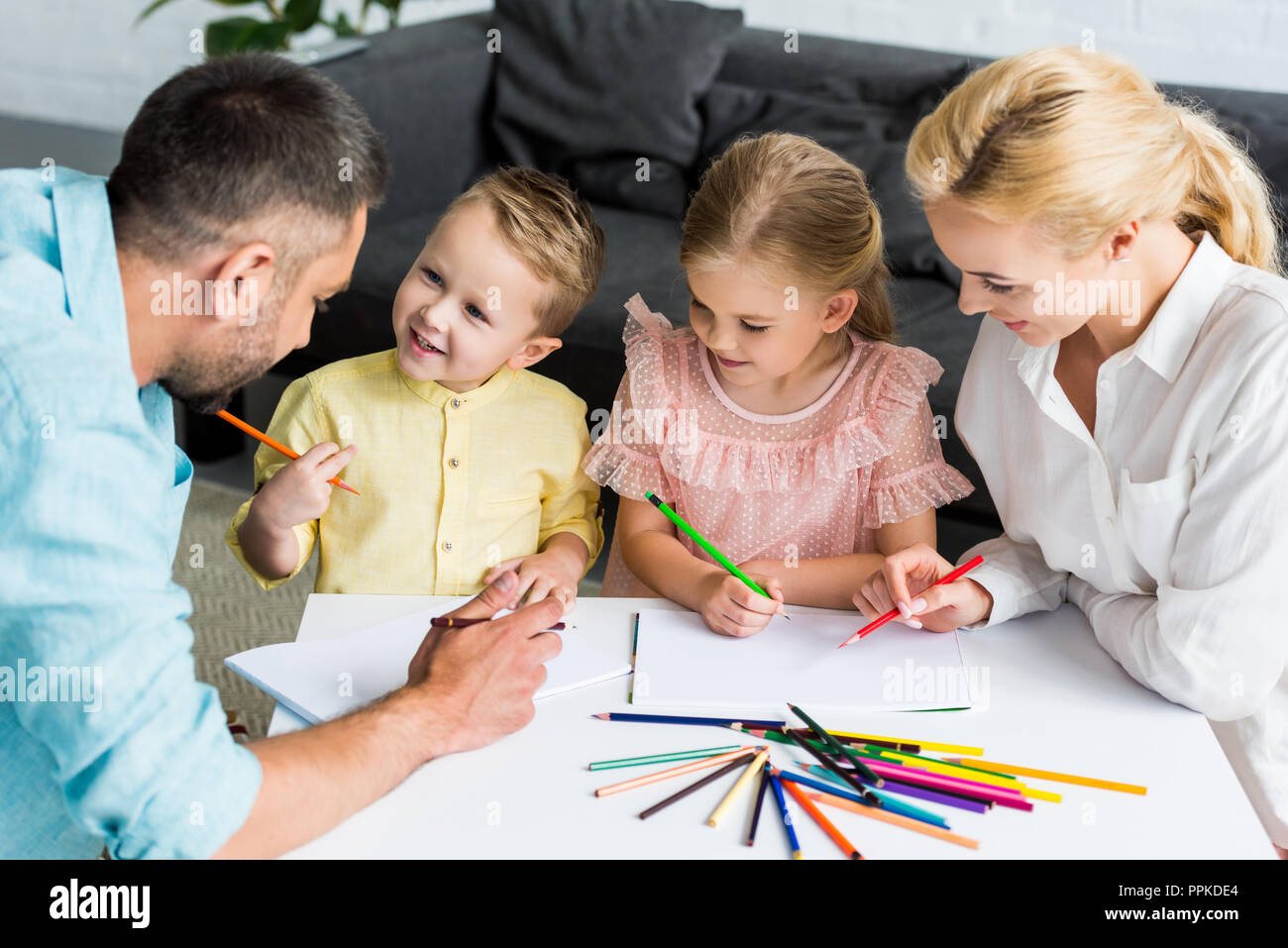 Children Drawing Together