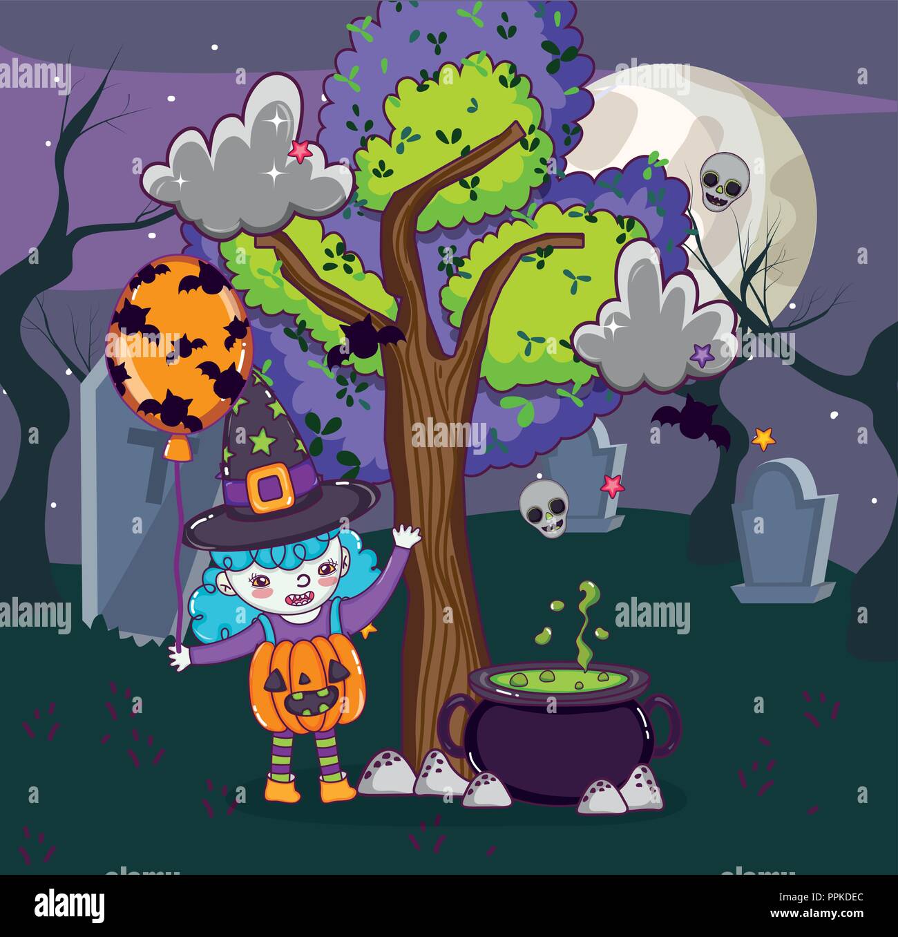Halloween kids cartoons Stock Vector Image & Art - Alamy