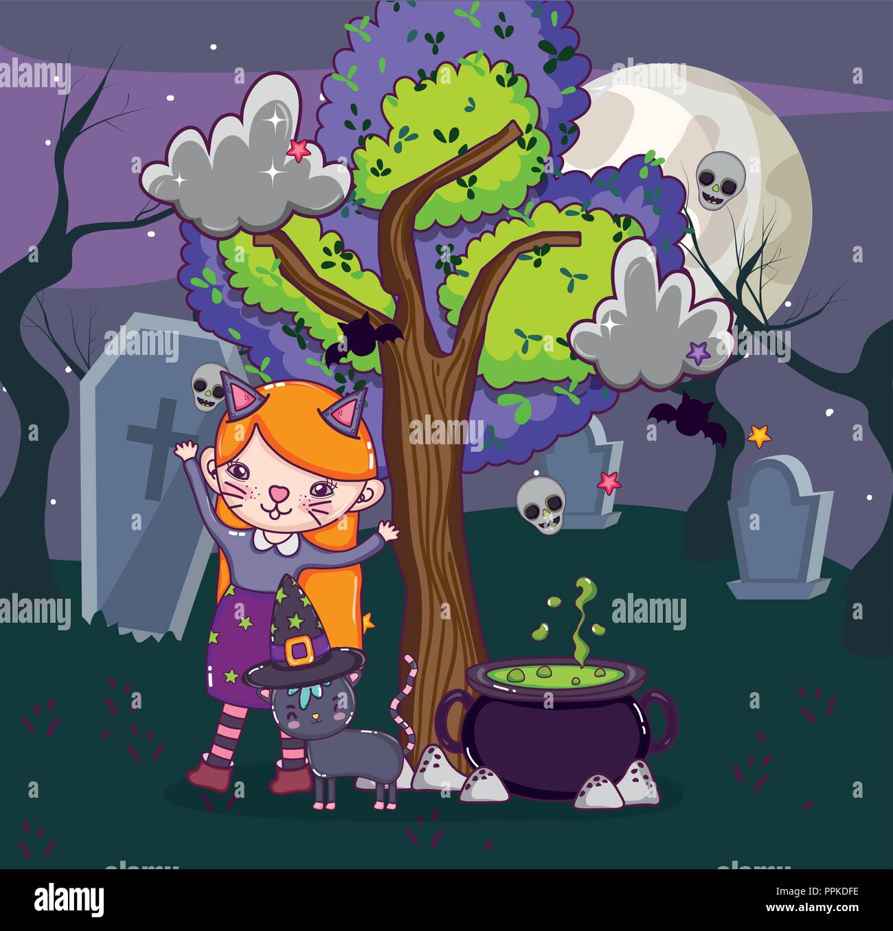 Halloween kids cartoons Stock Vector Image & Art - Alamy