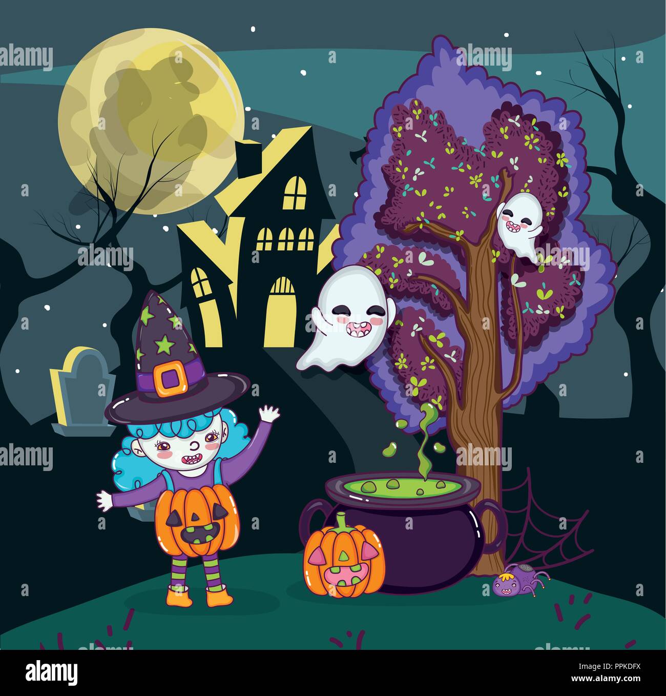 Halloween kids cartoons Stock Vector Image & Art - Alamy