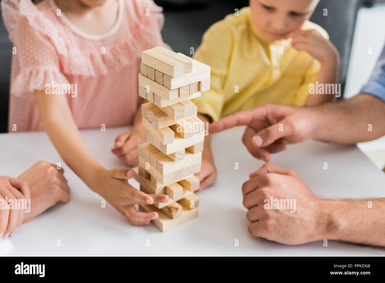 Female kids children building blocks hi-res stock photography and ...