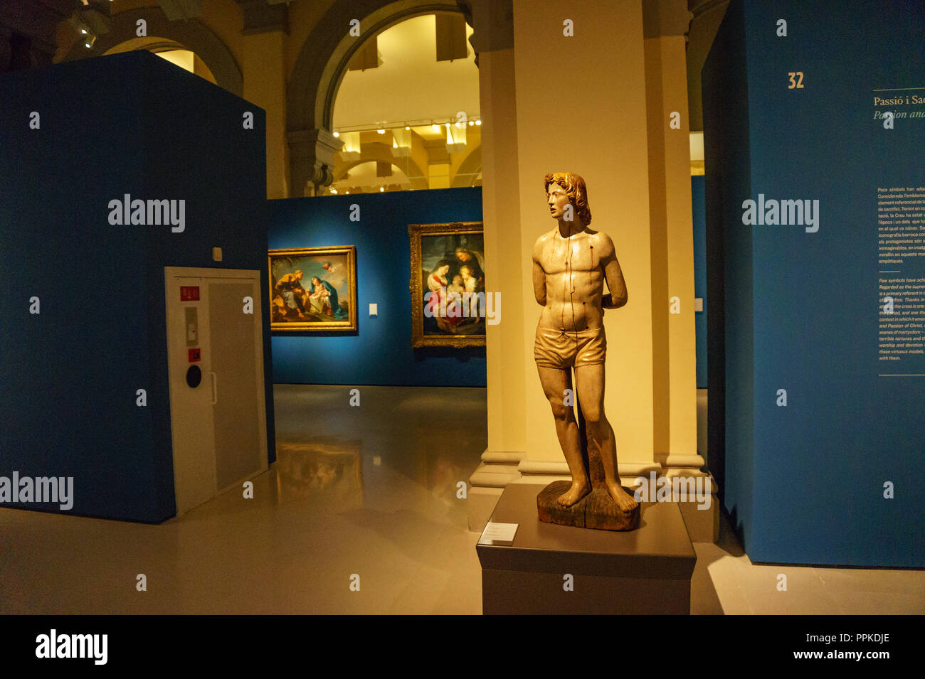 Interior of the Museu Nacional d'Art de Catalunya or National Art ...