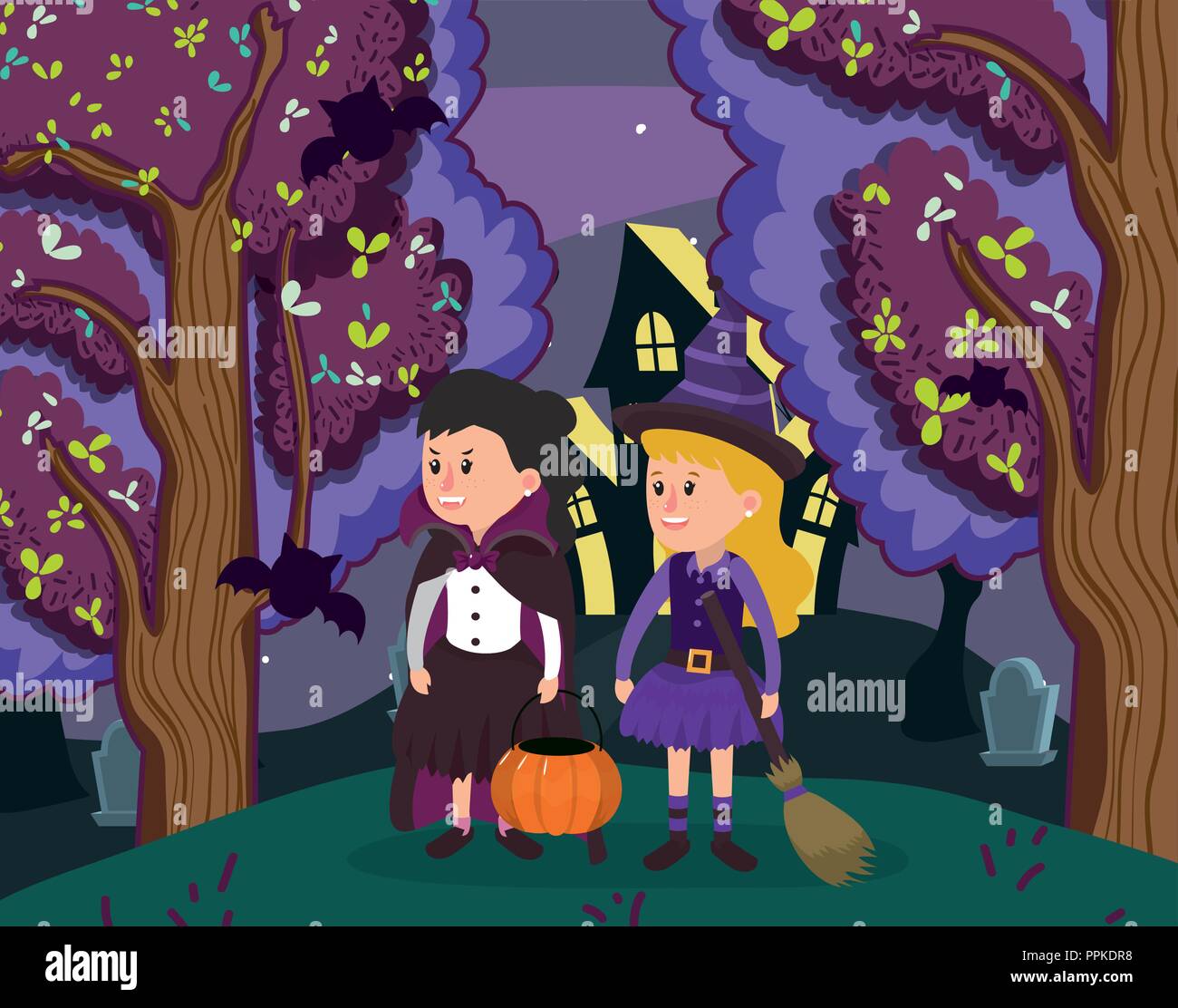 Halloween kids cartoons Stock Vector Image & Art - Alamy