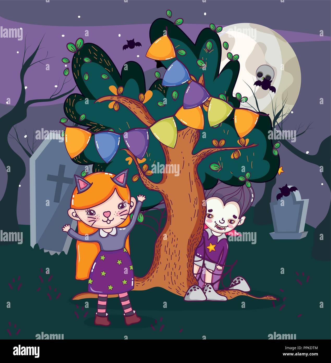 Halloween kids cartoons Stock Vector Image & Art - Alamy