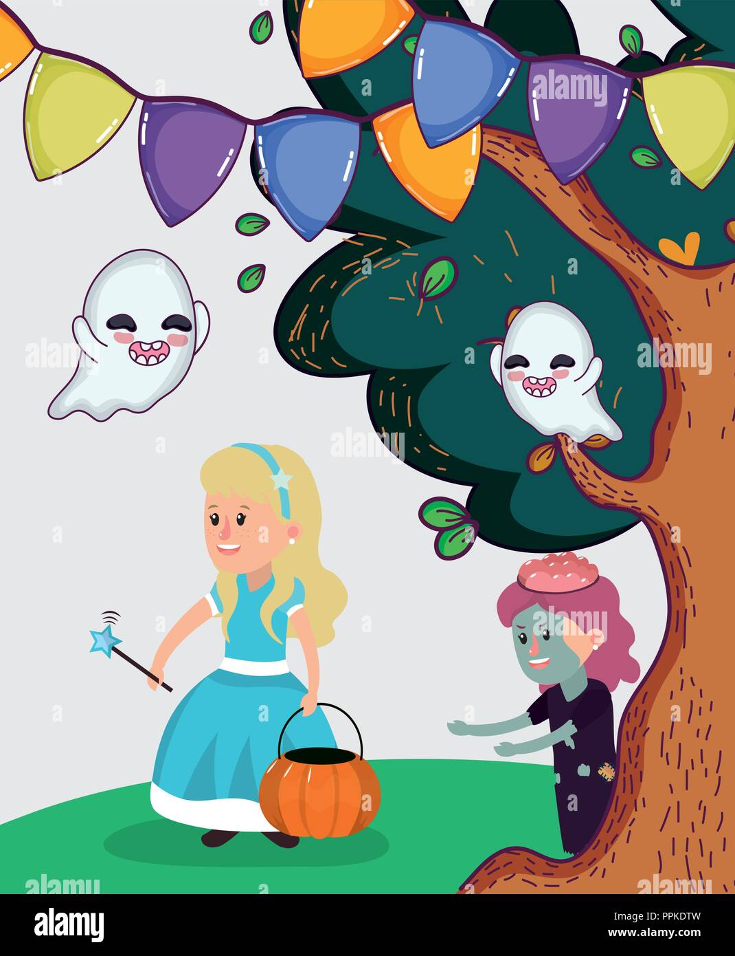 Halloween kids cartoons Stock Vector Image & Art - Alamy