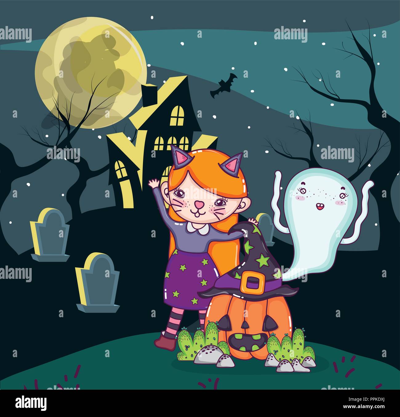 Halloween kids cartoons Stock Vector Image & Art - Alamy