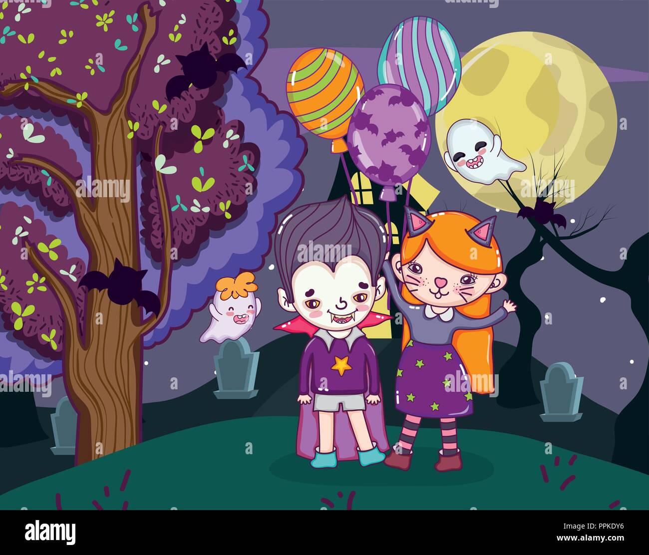 Halloween kids cartoons Stock Vector Image & Art - Alamy