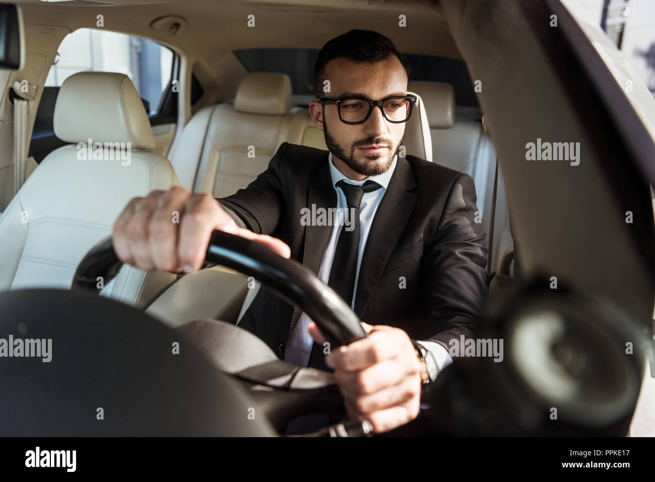 Man looking side mirror car hi-res stock photography and images - Alamy