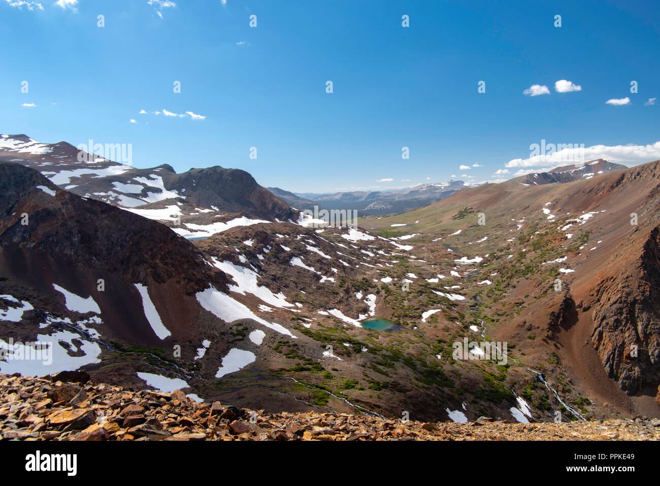 View of Parker Pass looking northwest from Parker Peak; Ansel Adams ...