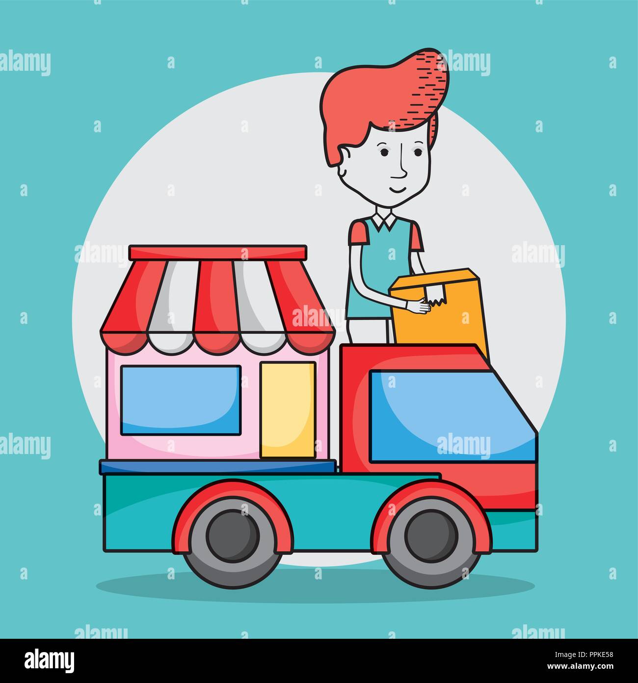 Delivery and courier cartoons Stock Vector Image & Art - Alamy
