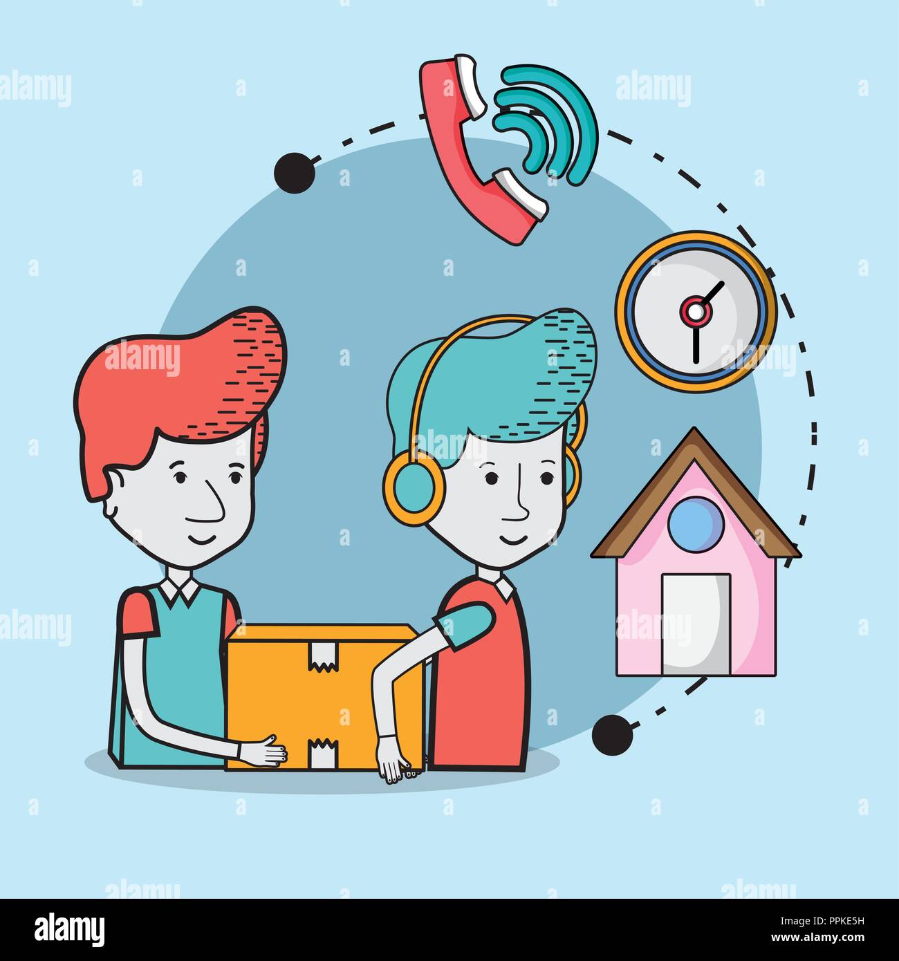 Delivery and courier cartoons Stock Vector Image & Art - Alamy