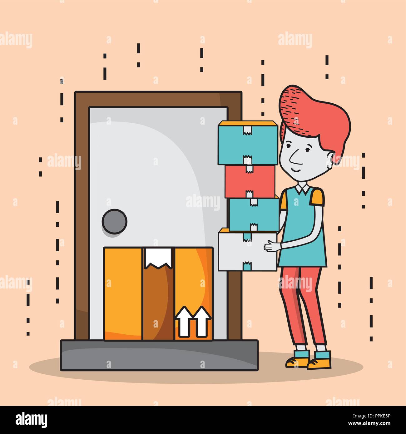 Delivery and courier cartoons Stock Vector Image & Art - Alamy