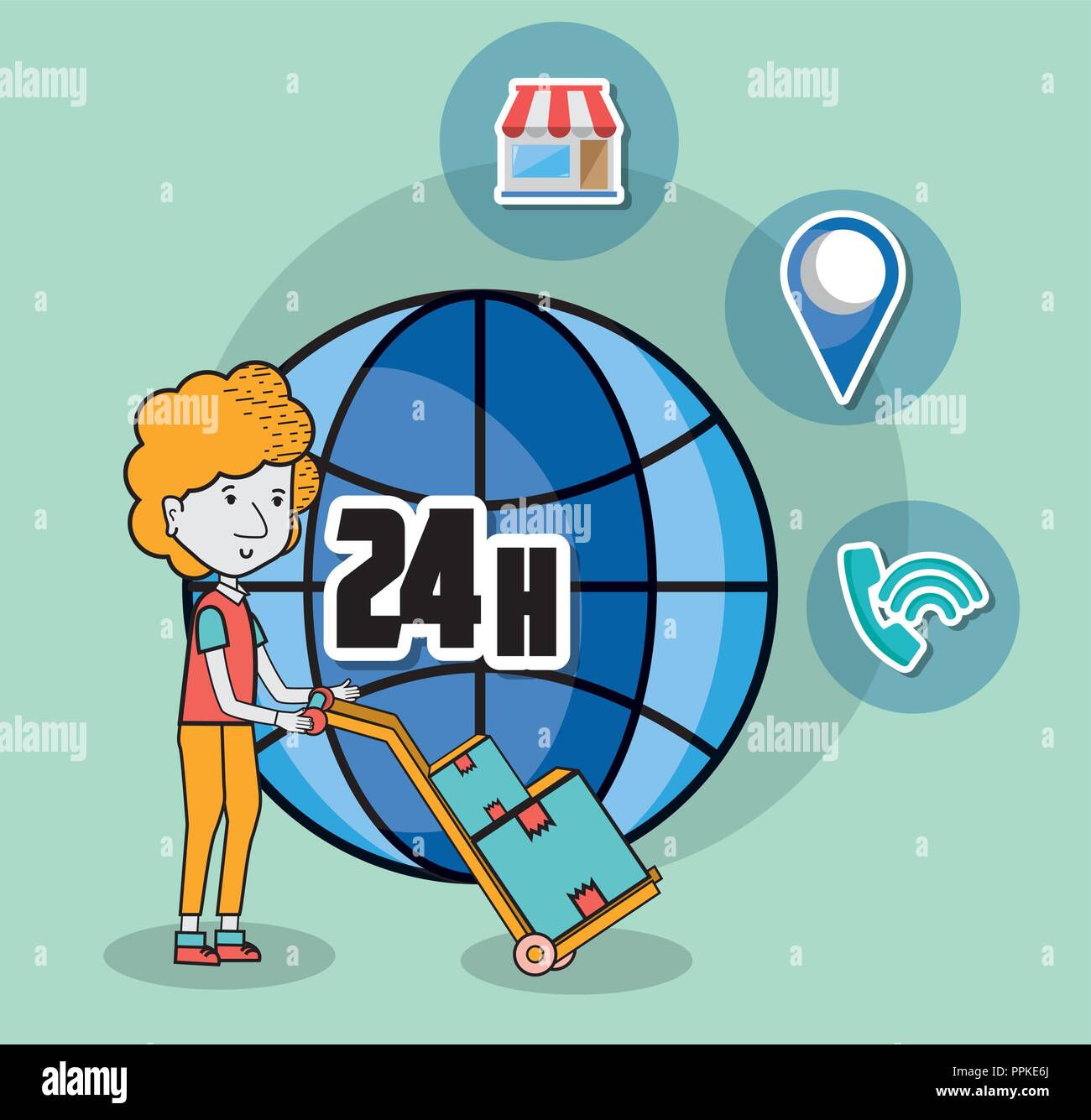 Delivery and courier cartoons Stock Vector Image & Art - Alamy