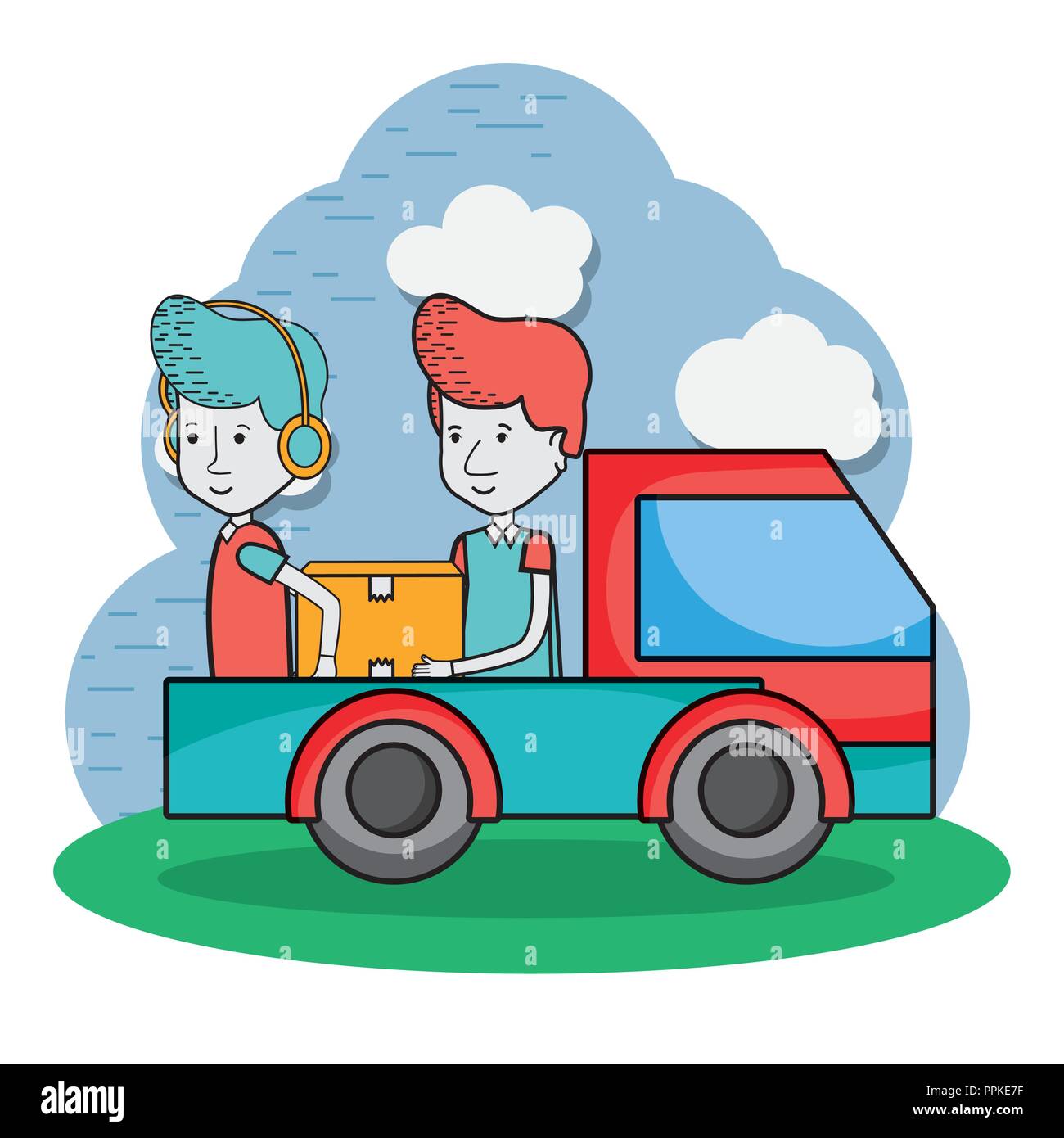 Delivery and courier cartoons Stock Vector Image & Art - Alamy