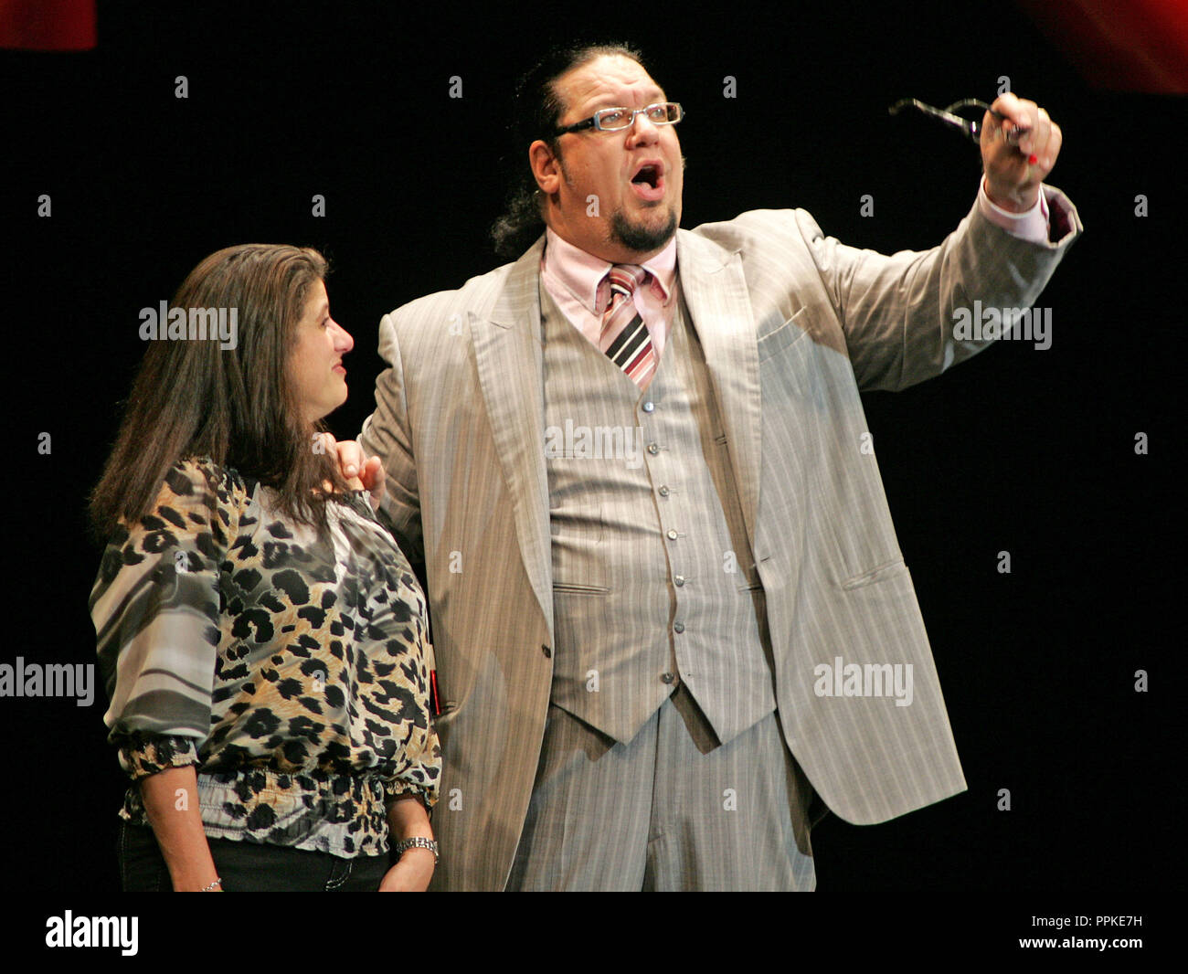 Penn Jillette with Penn & Teller performs at the Seminole Hard Rock ...